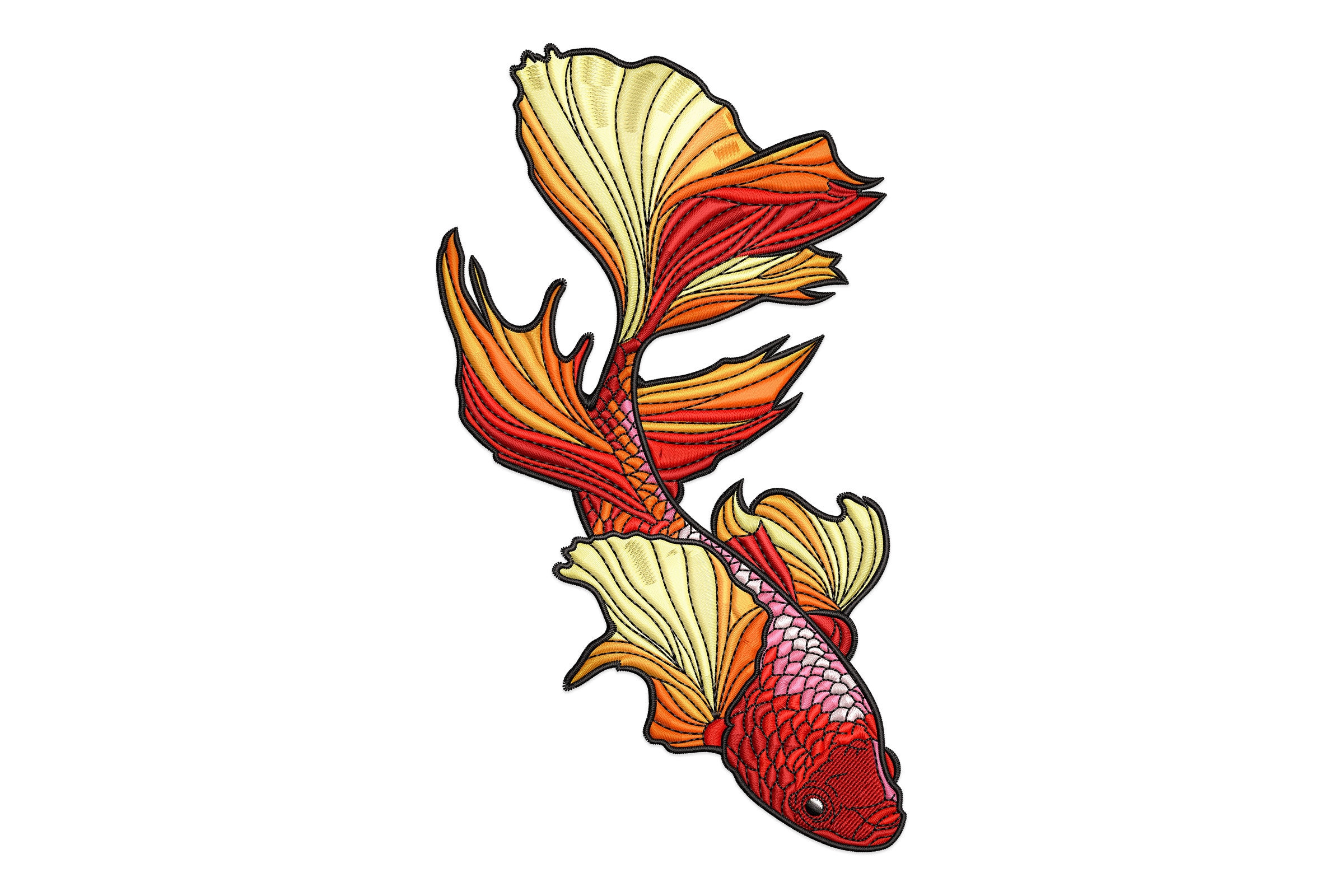 Fish Embroidery Design, Cute Goldfish Machine Embroidery Design, Fish ...