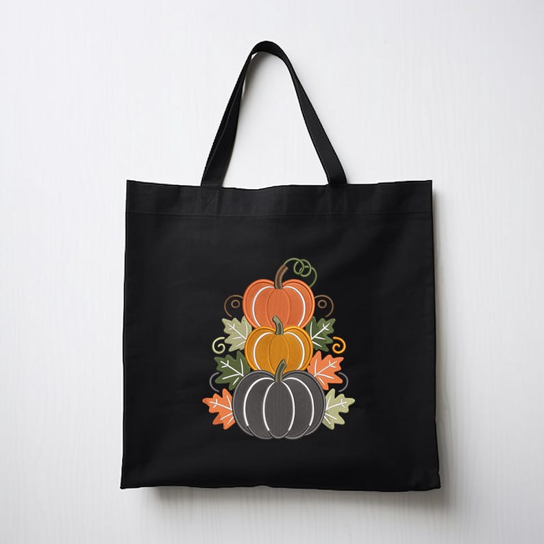Stacked Pumpkins Embroidery Design: Autumn Leaves (PES, DST, EXP) - Etsy