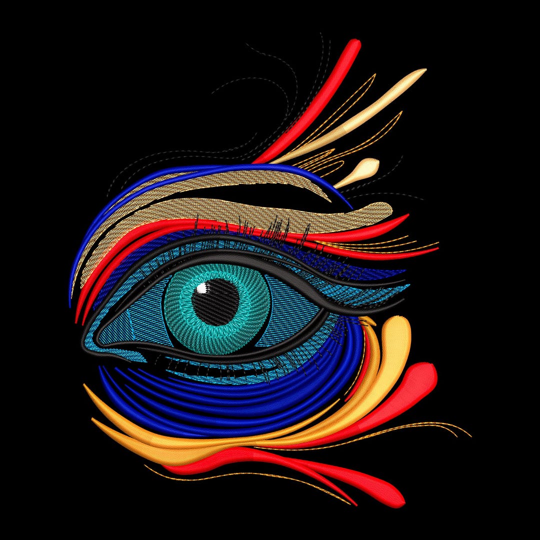 Woman's Eye Embroidery Design, Beautiful Women Eye Machine Embroidery ...