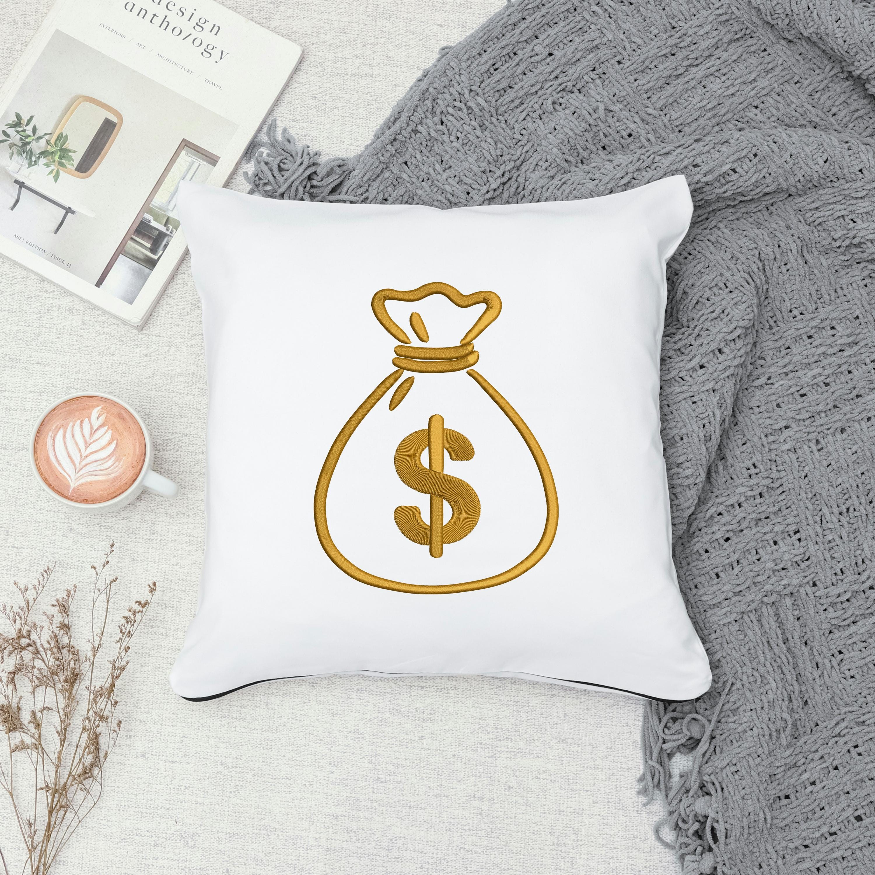 Money Bag Dollar Sign Embroidery Design (pes, Dst, Exp, Hus, Jef) - Etsy
