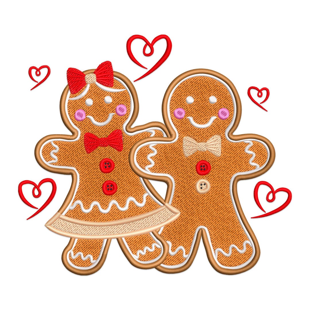 Gingerbread Cookie Embroidery Design, Christmas Gingerbread Cookie With ...