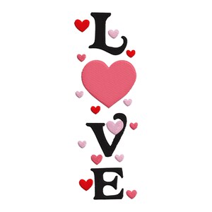 Love Hearts Machine Embroidery Design: Valentine's Day File - Etsy