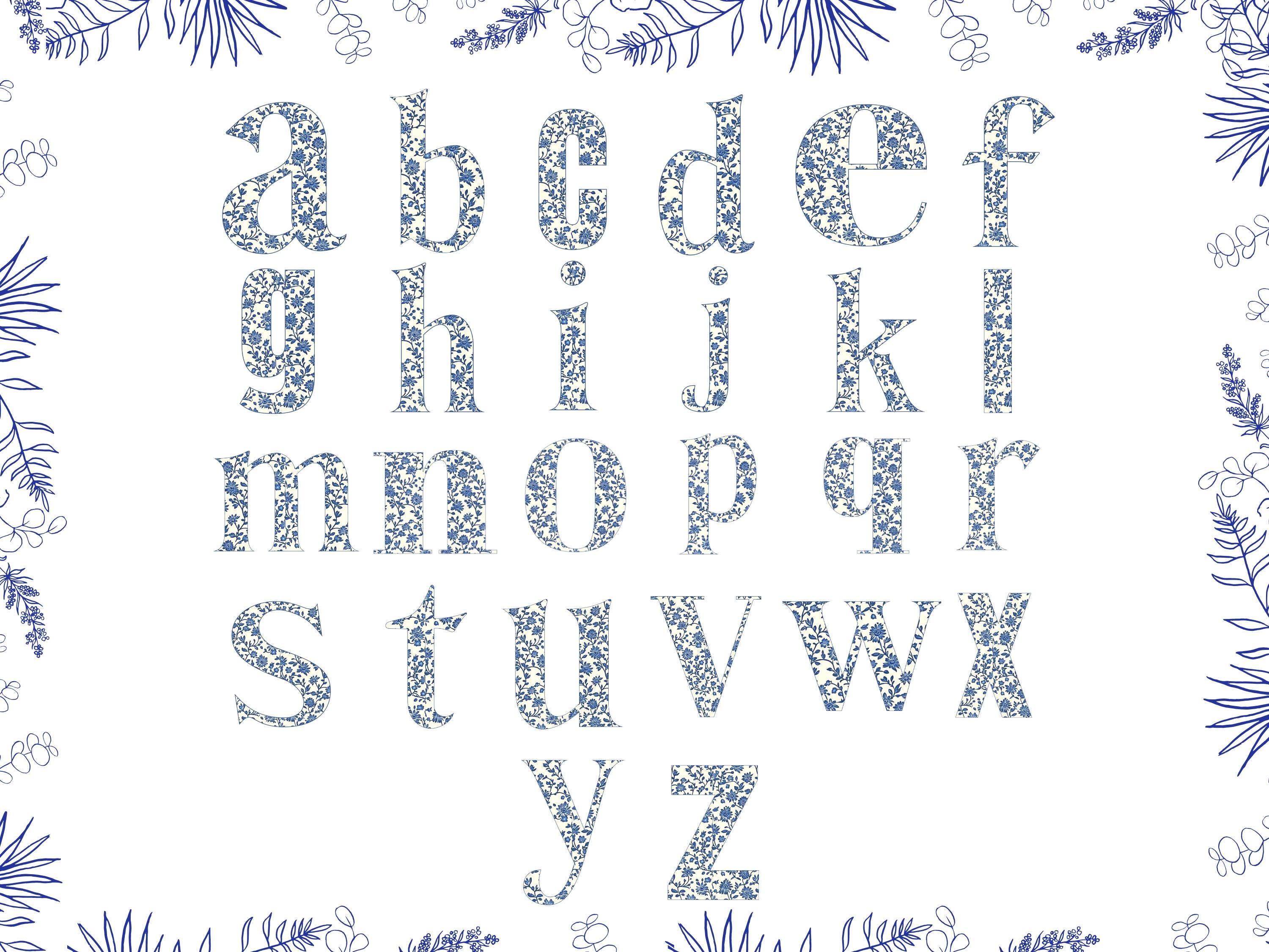 Blue Chinoiserie Doodle Letters Png Floral Chinoiserie Png Alphabet ...