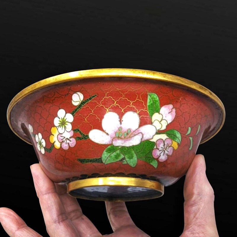 Red Enamel Bowl - Etsy