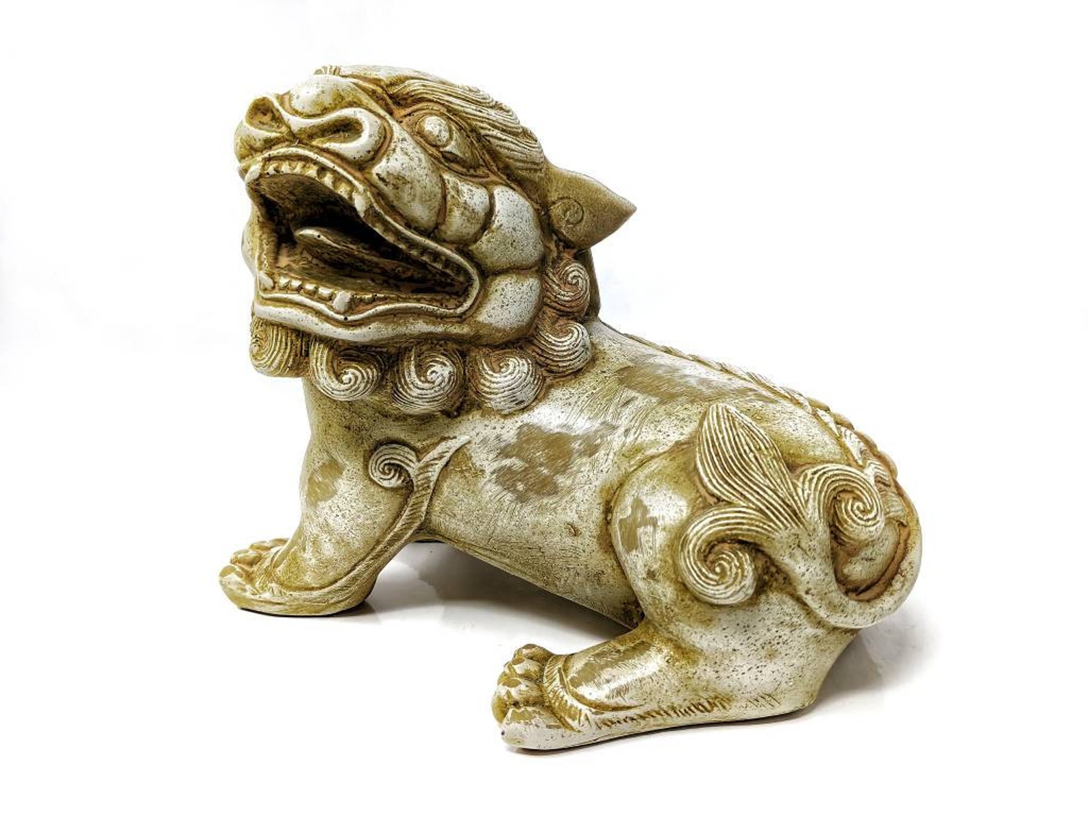 Vintage Chinese Foo Fu Dog Statue Feng Shui Guard Lion - Etsy