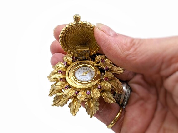 Rare 1950s Hidden Watch NORMAN Deluxe signed "RHINE©"… - Gem