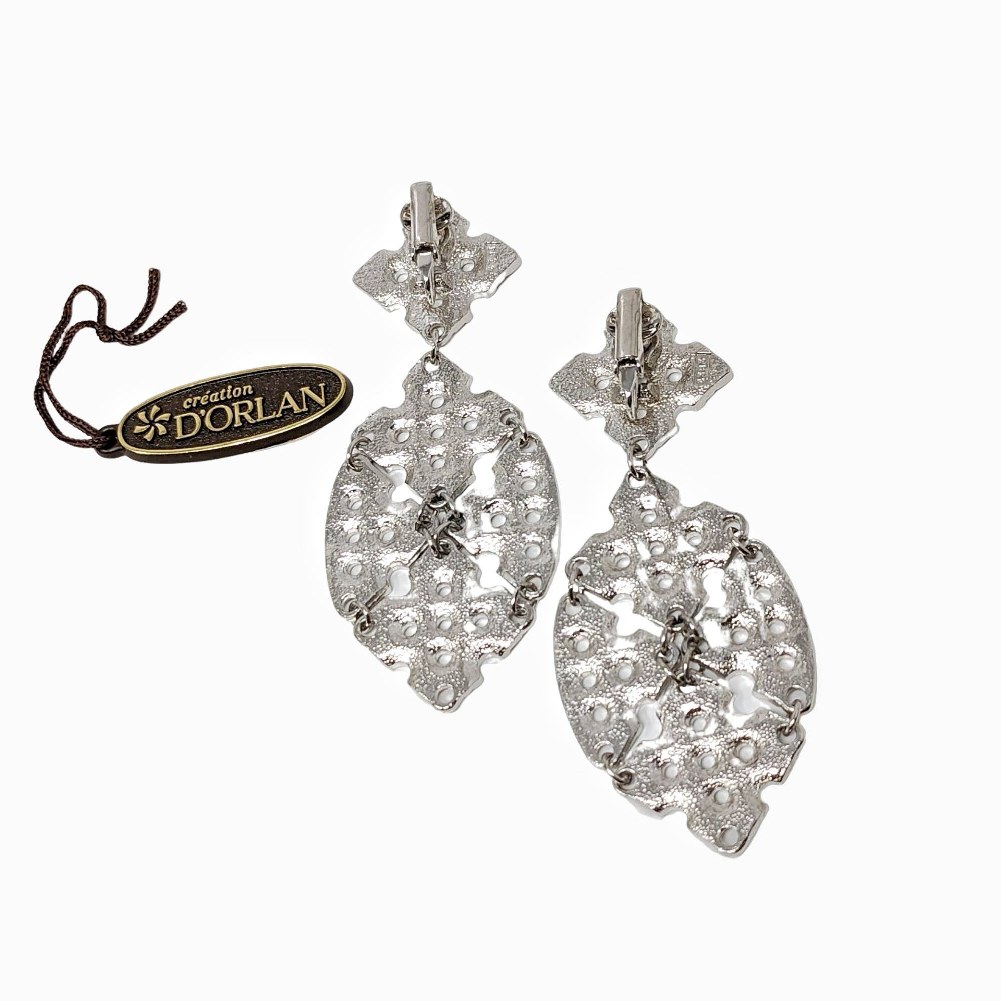 80s Modernist Brutalist D'ORLAN Triple Plated Silver Drop - Etsy