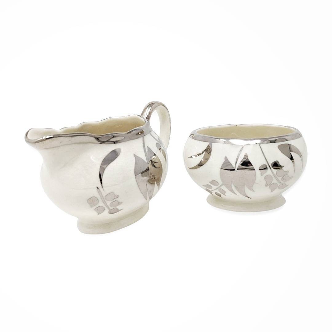 Vintage SANDLAND WARE Silver Lustre Sugar & Creamer Set -lancaster ...