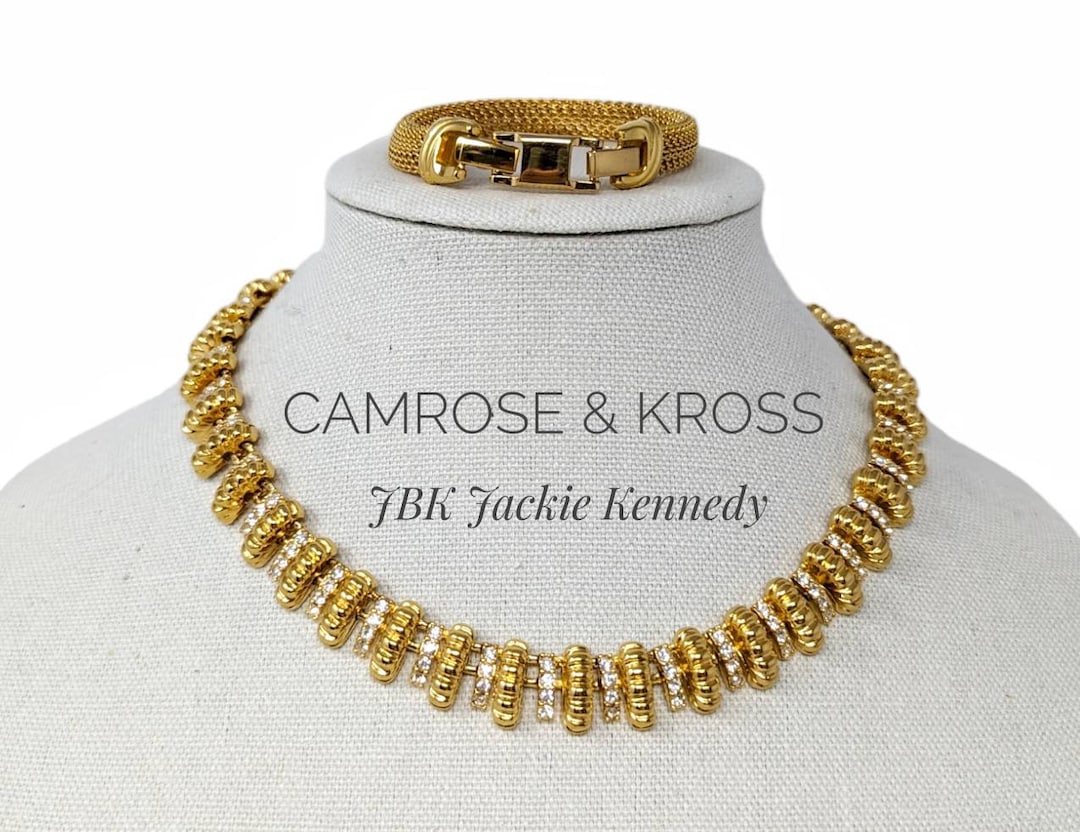 Jackie Kennedy Camrose & Kross JBK Collection Crystal 24K Gold Plate ...