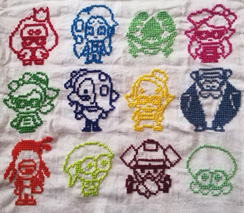 Splatoon 3 Side Order Sprites Cross Stitch Patches - Etsy