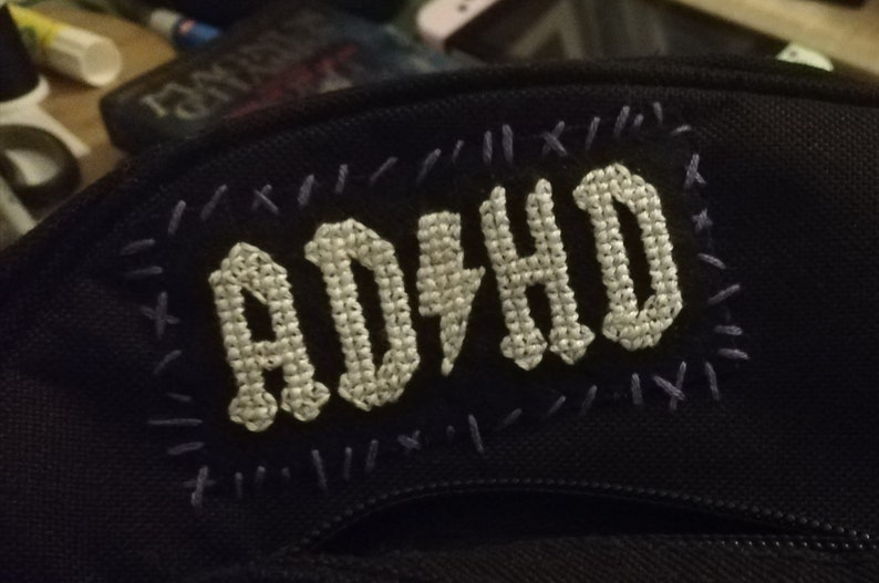 ADHD Patch in ACDC Logo Font - Etsy