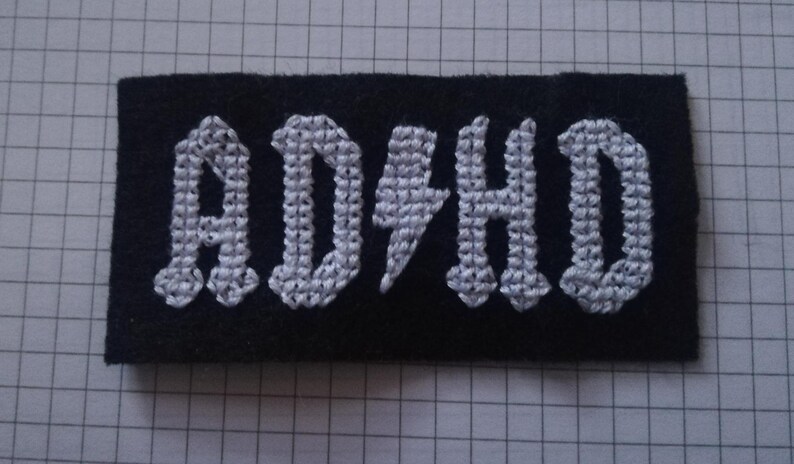 ADHD Patch in ACDC Logo Font - Etsy