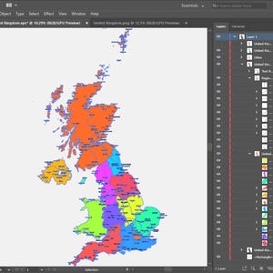 United Kingdom Map Vector, Regions of UK , UK States, Editable Great ...