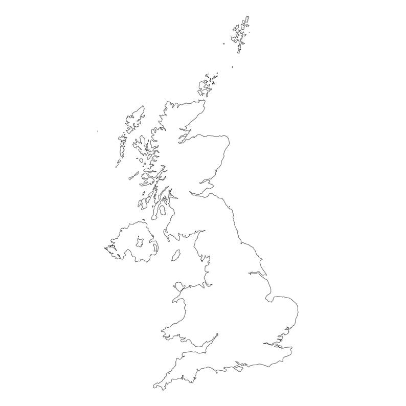 United Kingdom Map Vector, UK Regions, Laser Cut or Decoupage (digital ...