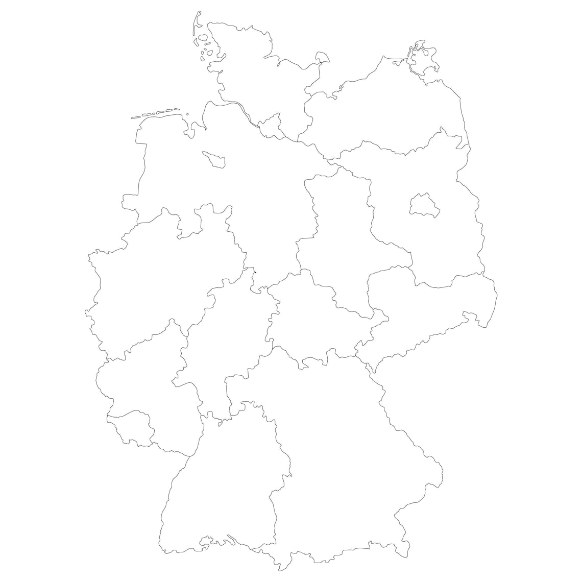 Germany Map Vector, Germany States, Editable Germany Map, Germany Map ...