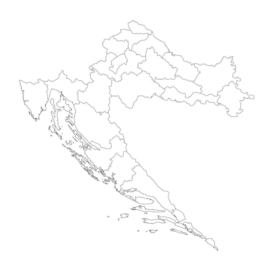 Croatia Map Vector, Croatia Counties, Editable Map, Croatia Map in (EPS ...