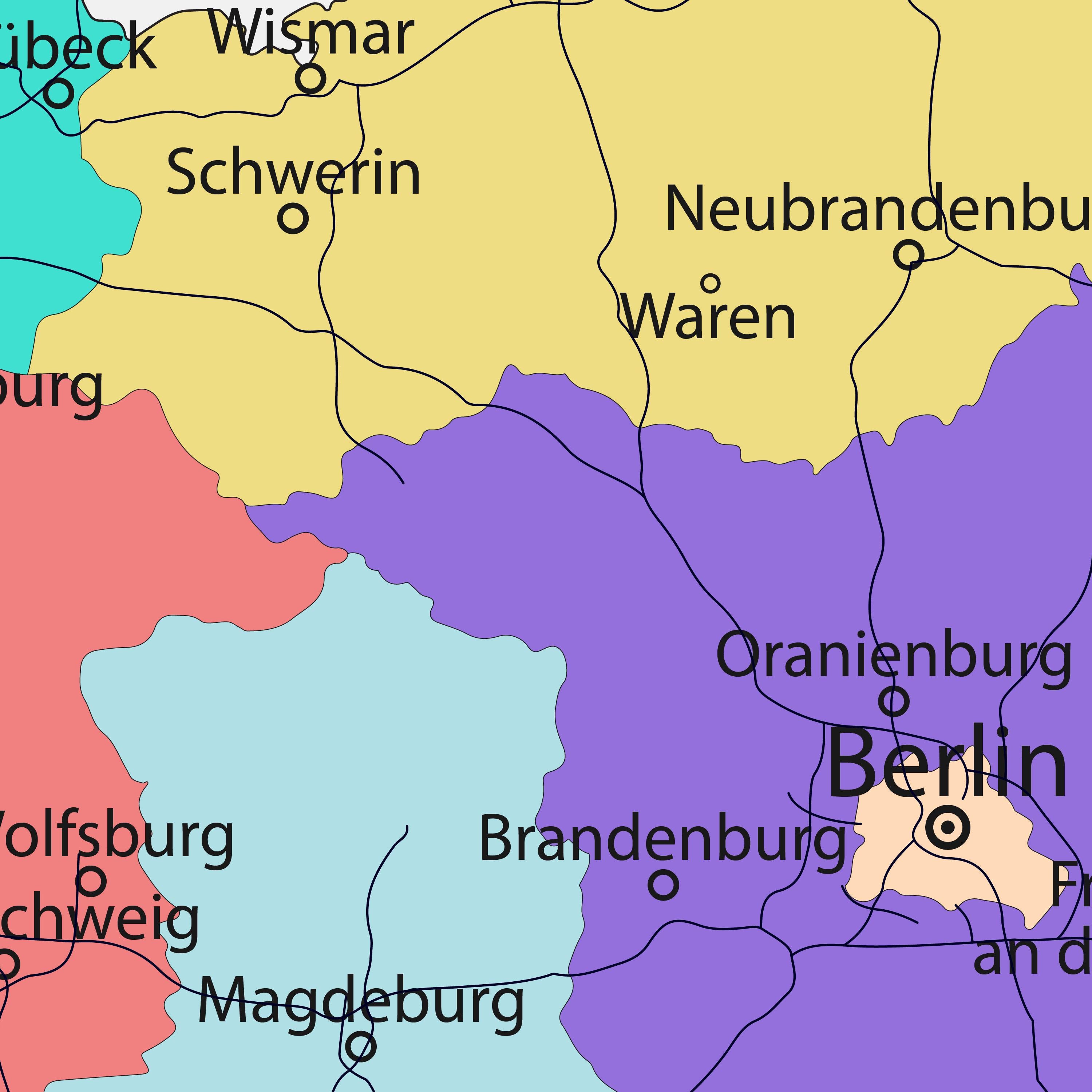 Germany Map Vector, Germany States, Editable Germany Map, Germany Map ...