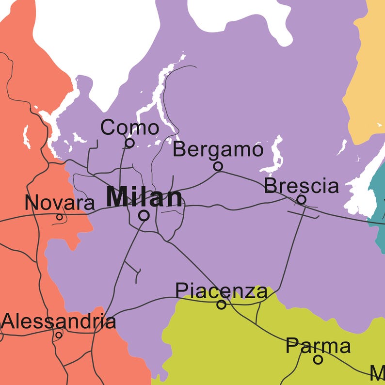 Italy Map Vector, Regions of Italy, Italy States, Editable Italy Map ...