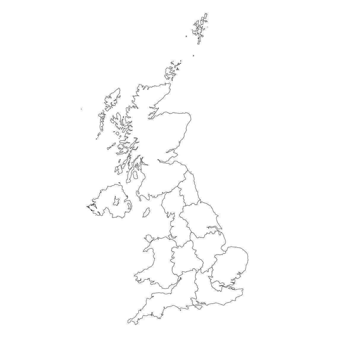 United Kingdom Map Vector, Regions of UK , UK States, Editable Great ...