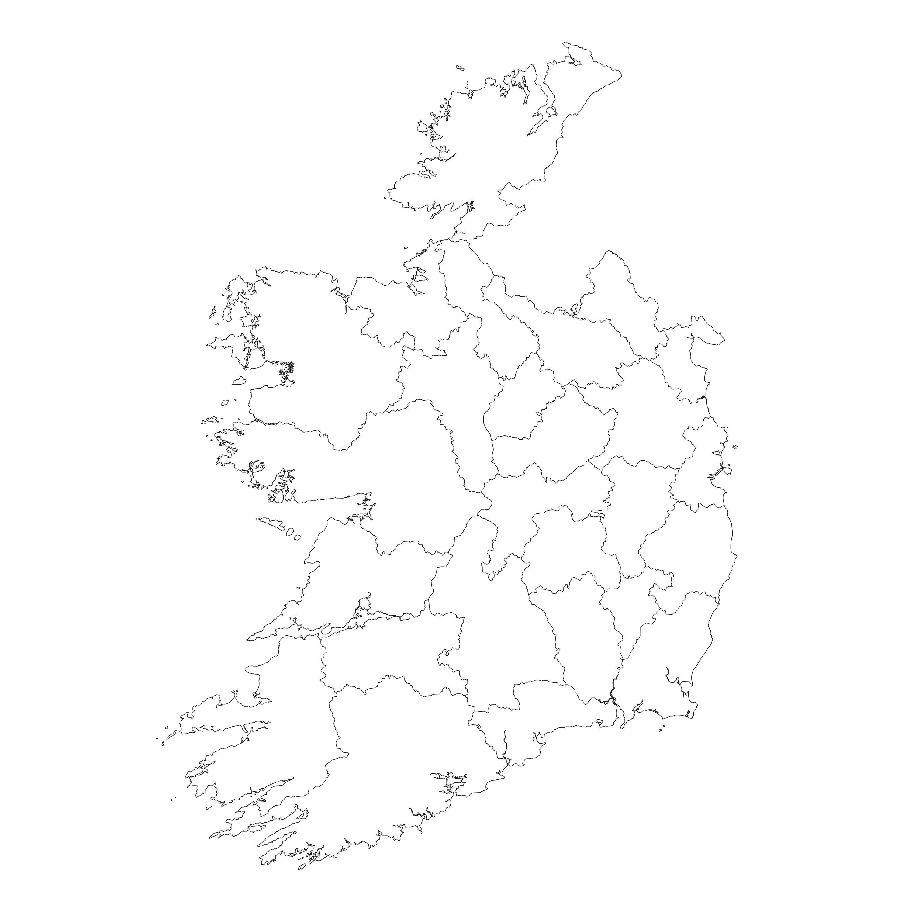 Ireland Map Vector, Ireland Counties, Editable Map, Ireland Map in (EPS ...