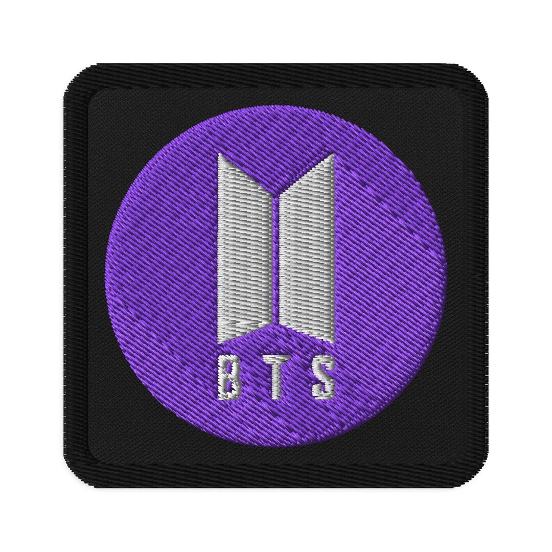 BTS Embroidered Patch - Kpop Fan Gift | Purple BTS Logo Iron-on Sew-on ...