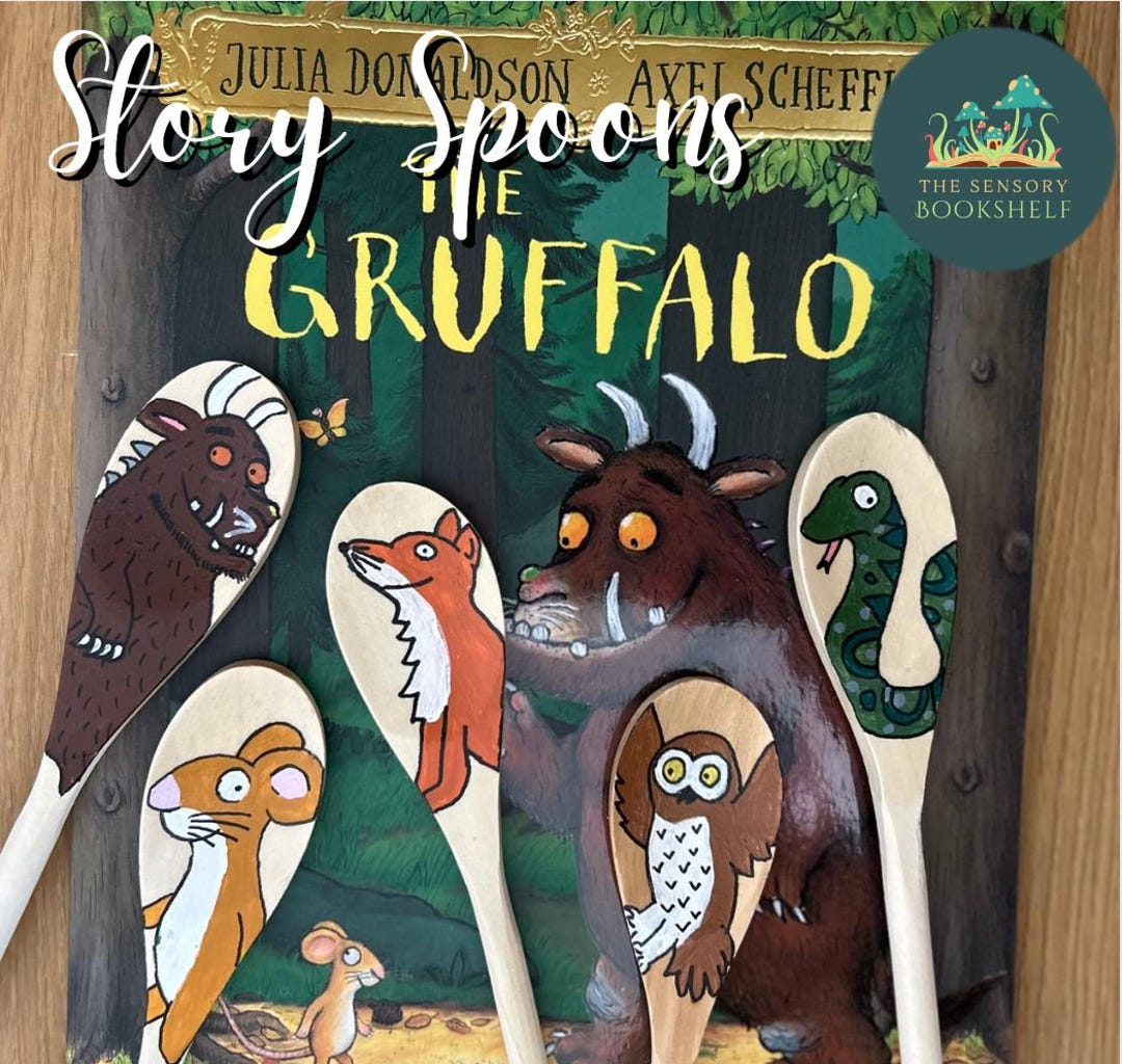 The Gruffalo Story Spoons, Wooden Character Spoons, Sensory Story Props ...