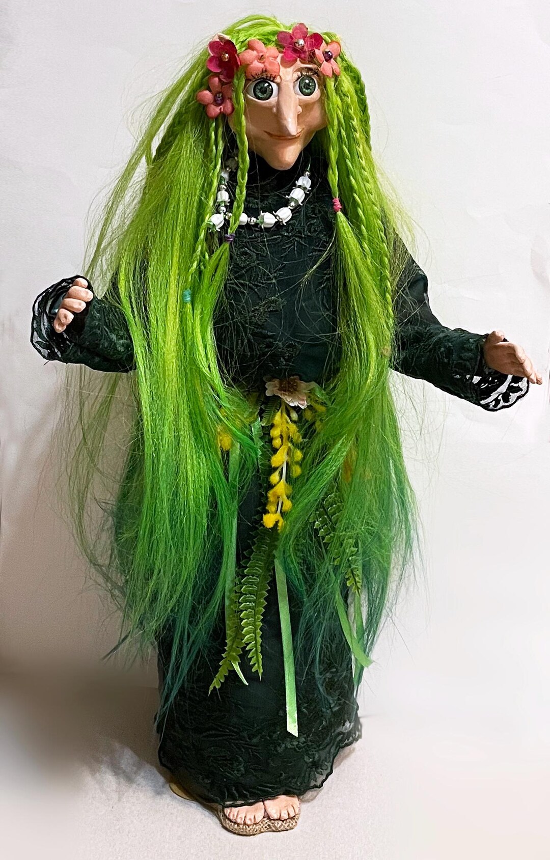 Swamp Witch Giant Doll, Kitchen Good Luck Witch, Home Protector Amulet ...