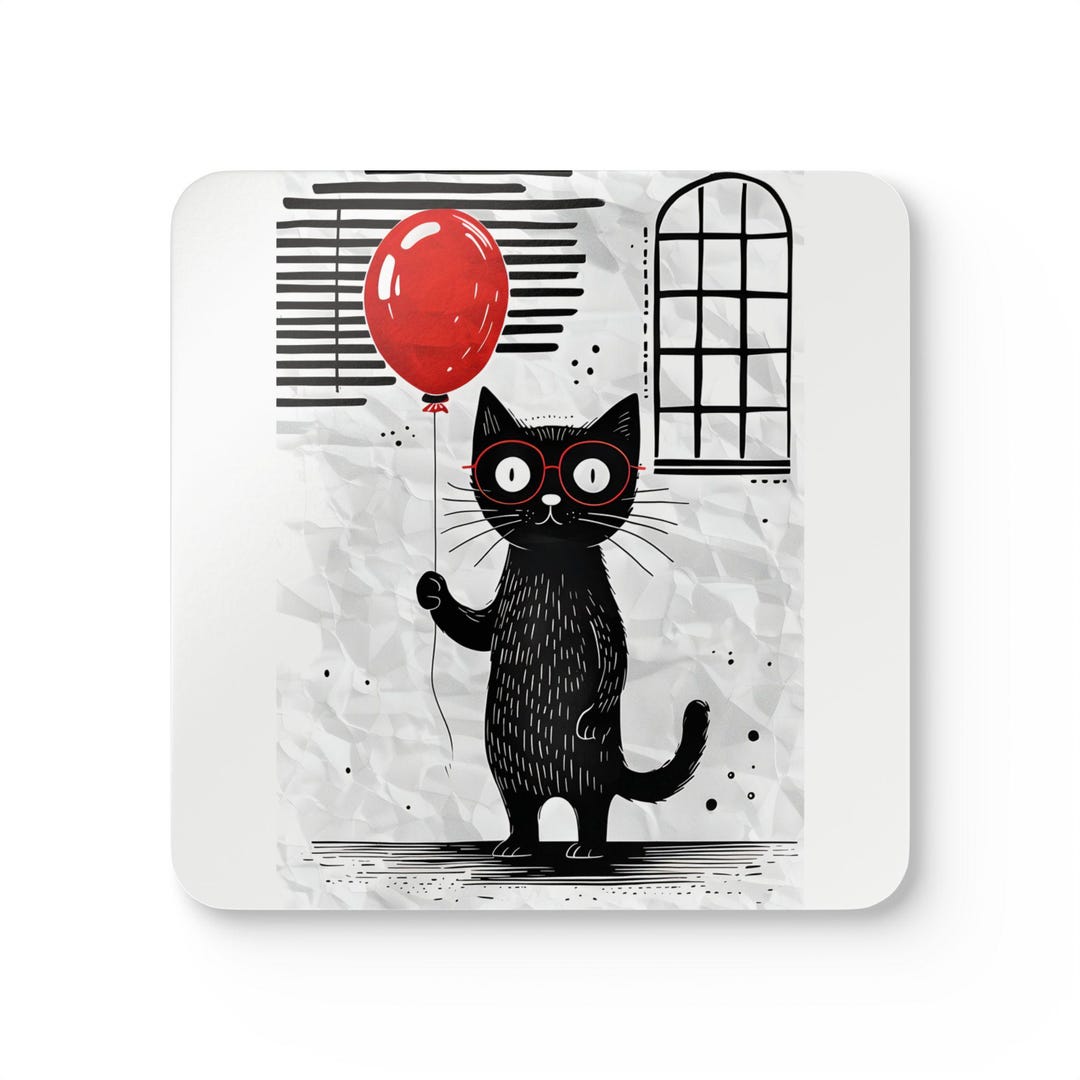 Cute Cat Coaster Set, Funny Cat Lover Gift, Home Decor, Housewarming ...