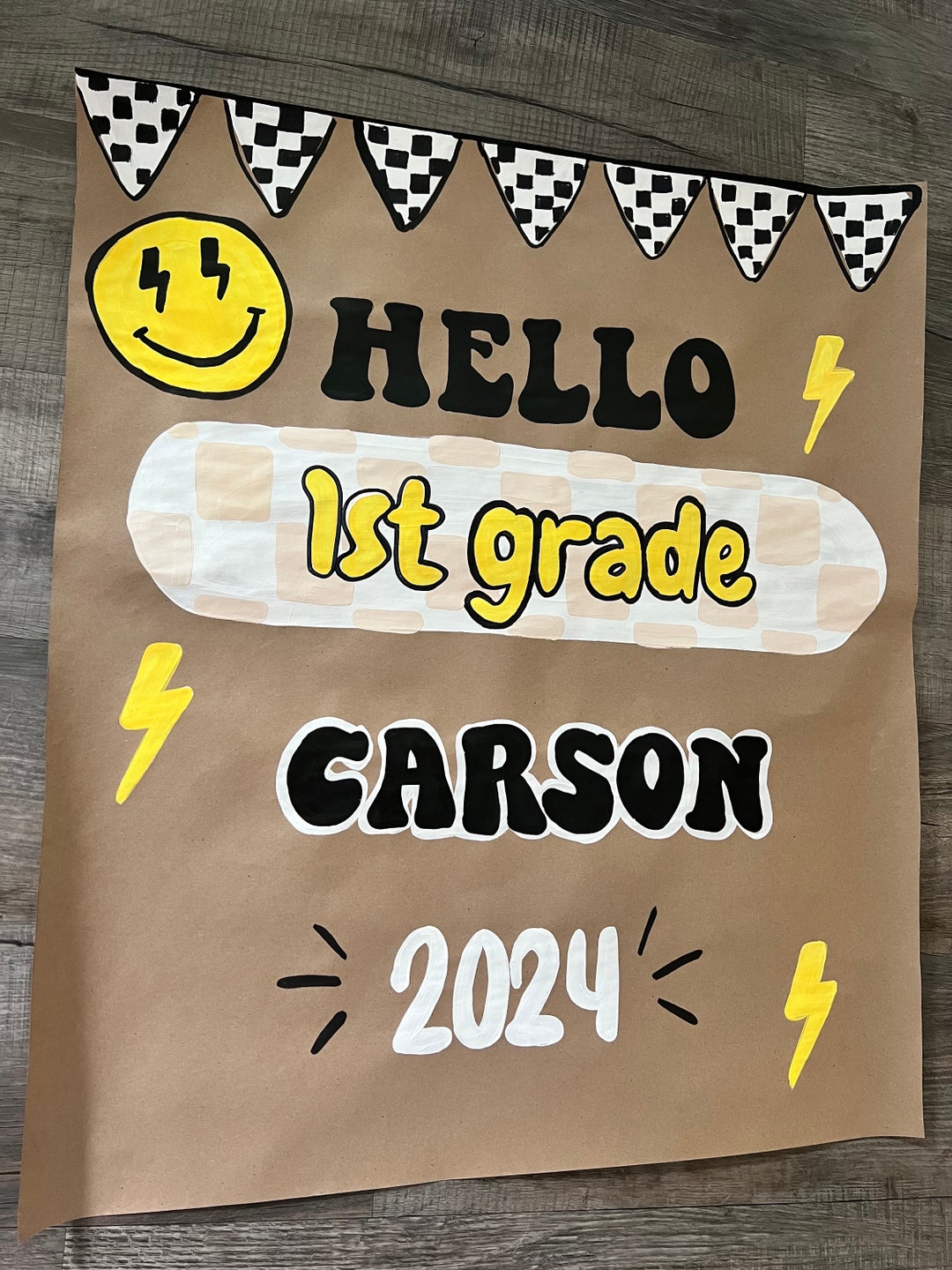 Back to School, Sign for First Day of School, Painted Banner, Craft ...