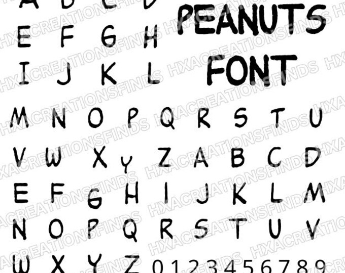 Peanuts Font SVG, Peanuts Font Svg Files for Cricut and Silhouette ...