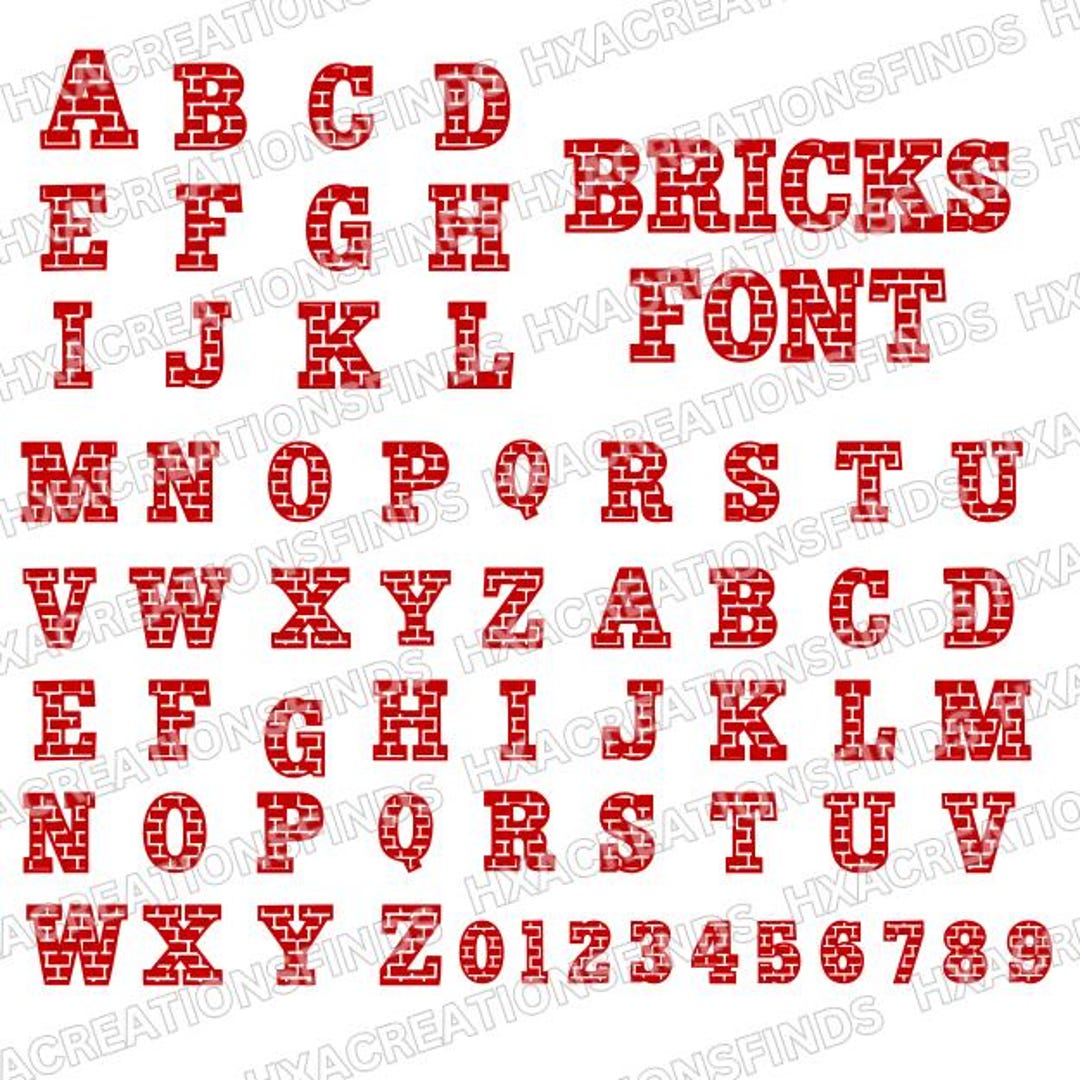 Brick Font SVG, Building Font Svg Files for Cricut and Silhouette ...