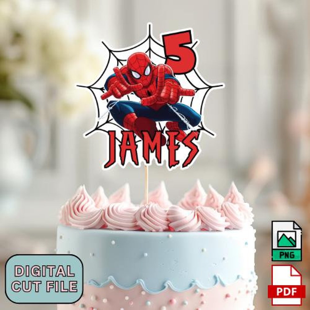 Printable Spiderman Cake Topper,spiderman Birthday Cake Topper,birthday ...