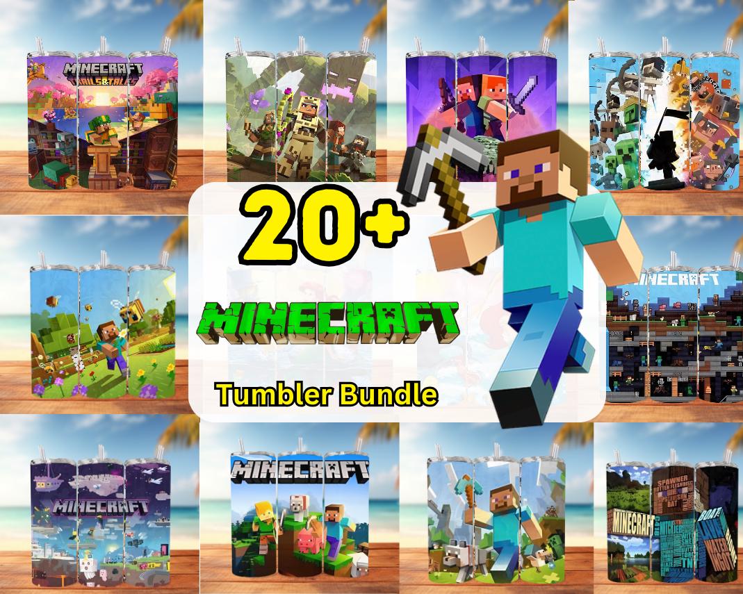 20+ Minecrafter Tumbler Wrap Bundle | 20 Oz Skinny Tumbler PNG Image ...