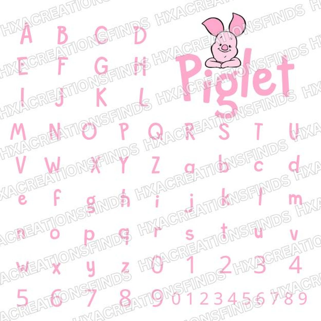 Piglet Font, Files for Cricut and Silhouette, Birthday Font Ttf, Otf ...