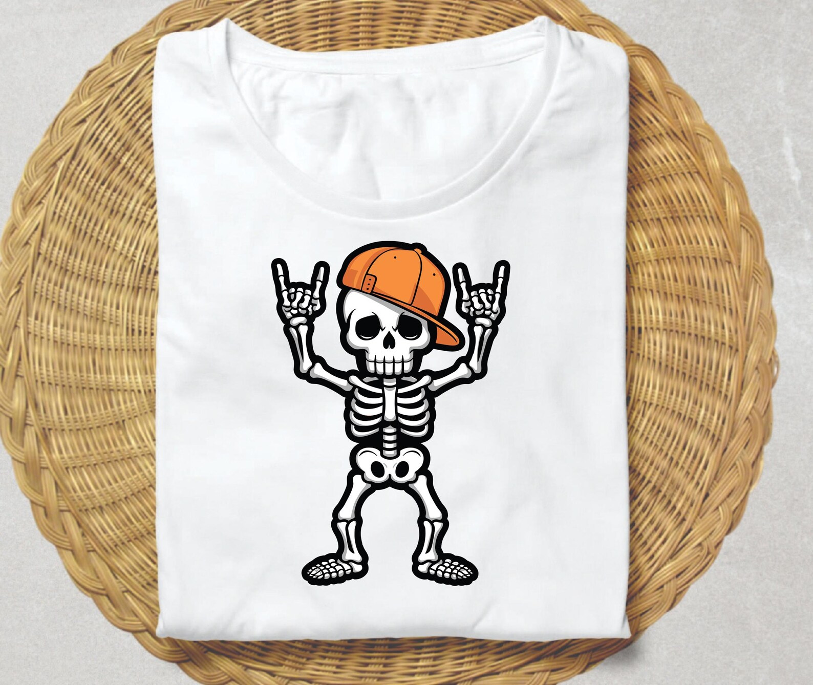 Cool Halloween Punk Rock, PNG Rocker Skeleton Cap Skater SVG, Funny ...