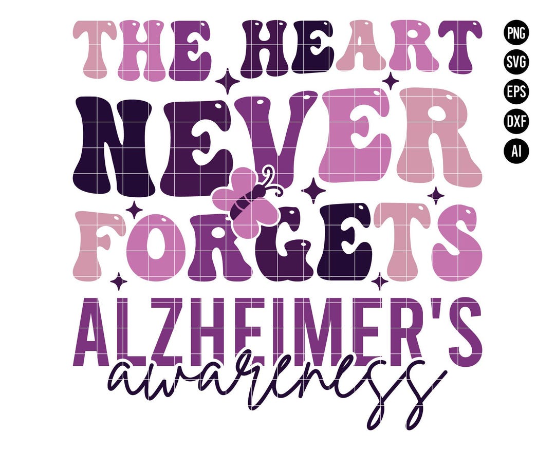 The Heart Never Forgets PNG Alzheimer's Awareness SVG, Memories Matters ...