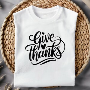 Give Thanks SVG PNG Digital Download, Elegant Script Thanksgiving ...