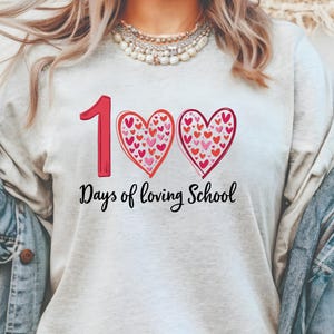 100 Days of Loving School PNG, 100 Days of School SVG, 100 Hearts SVG ...