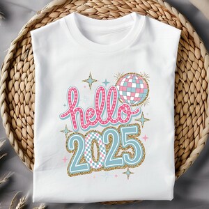 Hello 2025 SVG PNG, New Year Celebration Design, Disco Party Clipart ...