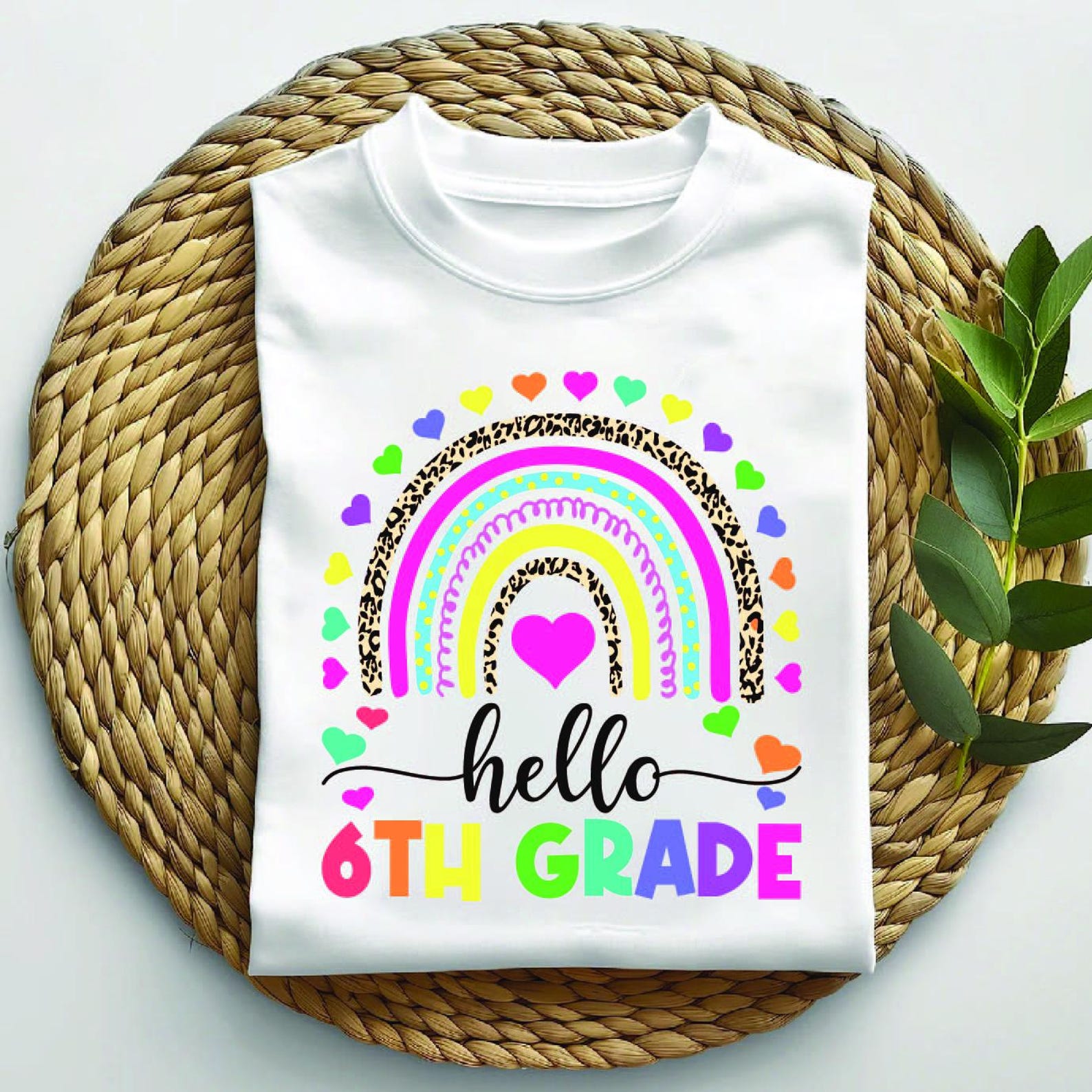 Hello Sixth Grade Png, Sixth Grade PNG, Back to School Rainbow SVG, 6th ...