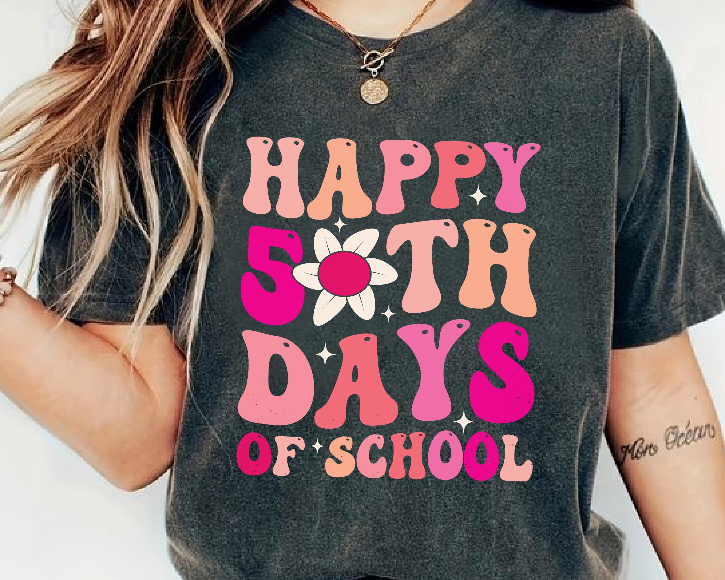 Happy 50th Days of School SVG, Retro Groovy School Design, Teacher ...