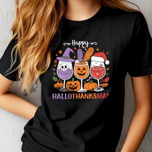 Happy Hallothanksmas SVG PNG, Halloween Thanksgiving Christmas Clipart ...