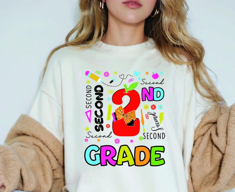 Second Grade SVG File for Teachers and Students, Vibrant 2nd Grade ...