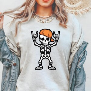 Cool Halloween Punk Rock, PNG Rocker Skeleton Cap Skater SVG, Funny ...
