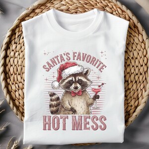 Santa’s Favorite Hot Mess SVG PNG, Funny Christmas Raccoon Design SVG ...