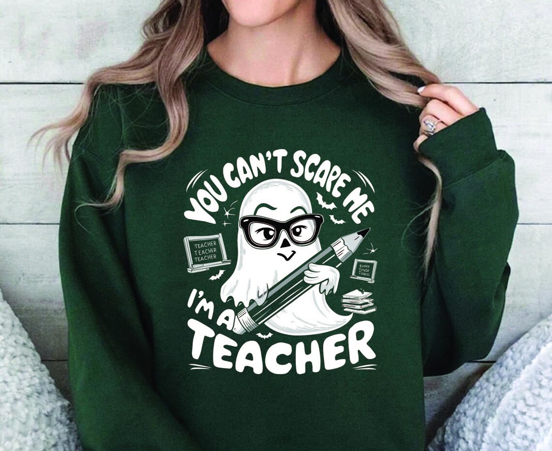 Cute Ghost Teacher Clipart for Halloween, Adorable Ghost Teacher With ...