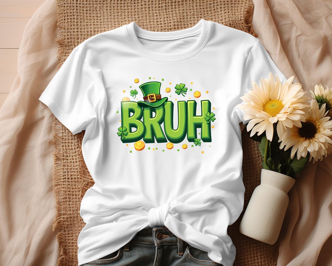 St. Patrick’s Day Bruh SVG, Funny Leprechaun Hat Design PNG, Shamrock ...