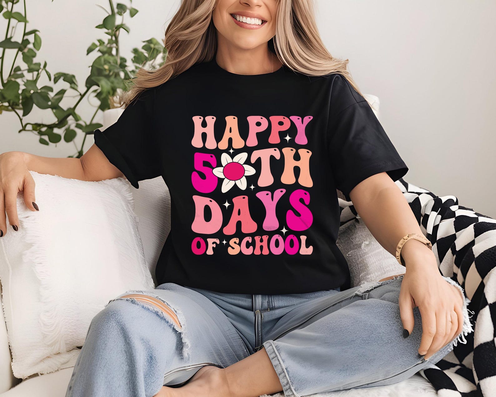 Happy 50th Days of School SVG, Retro Groovy School Design, Teacher ...