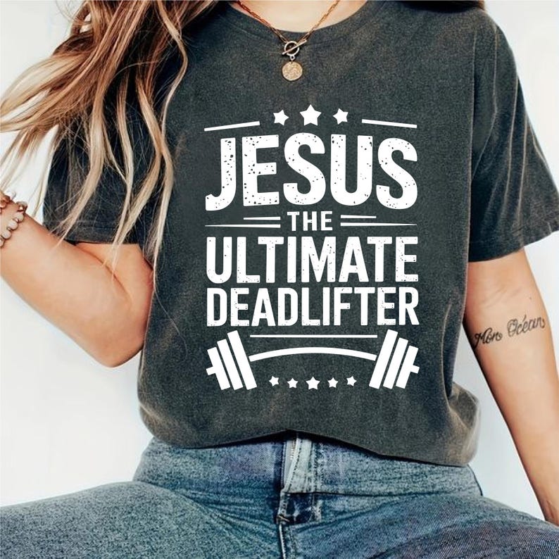Jesus the Ultimate Deadlifter SVG PNG, Funny Fitness Digital Art ...
