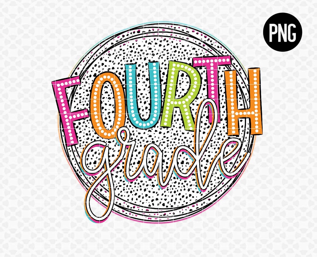 Colorful Fourth Grade PNG, Retro Polka Dot Pattern, Fun Back to School ...
